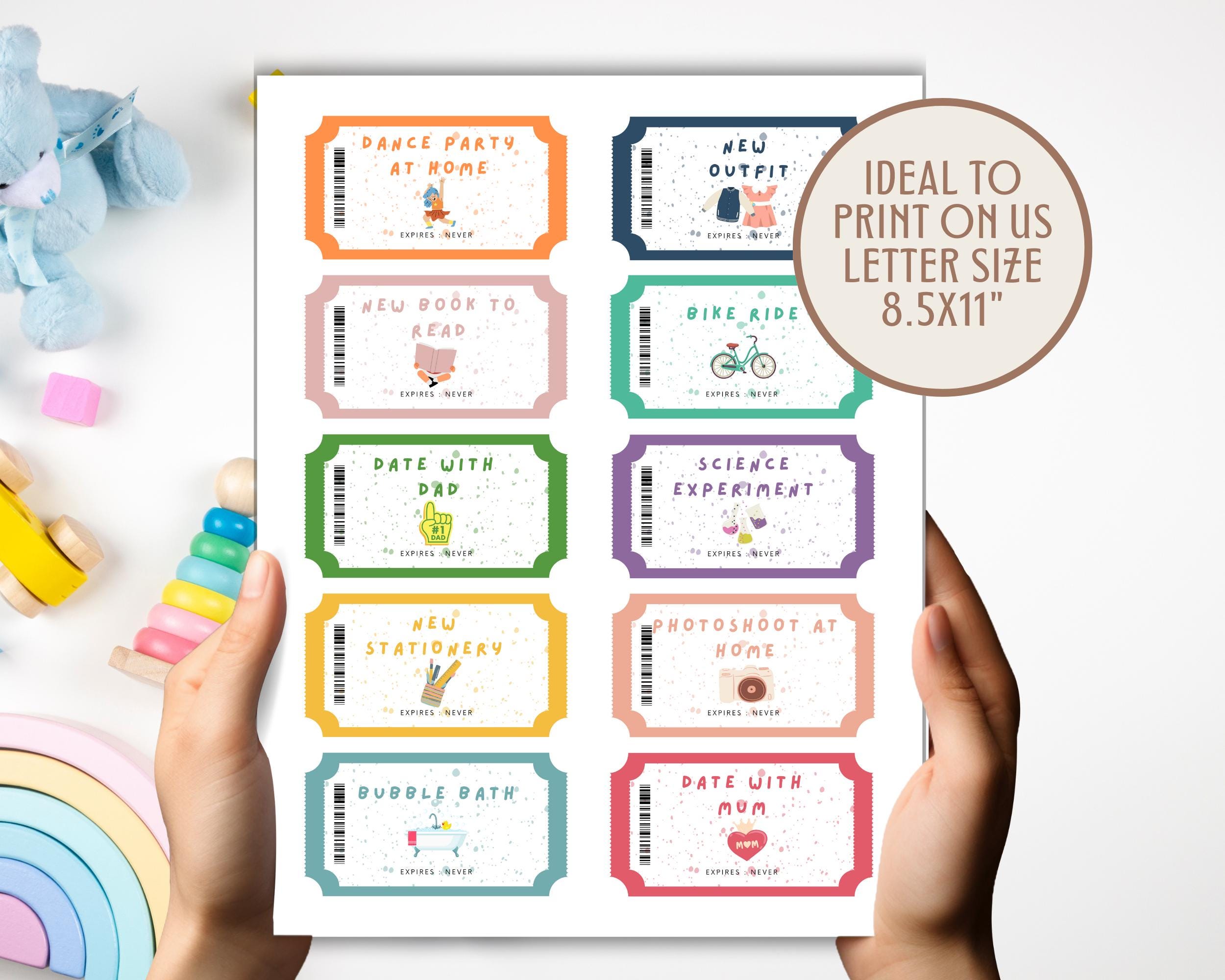 30 Printable Kids Reward Coupons, Including 10 Bonus Blank Coupons ...