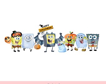 Spongebob Halloween Ghost Png Digital Spongebob Spunchbob Horror Creepy ...