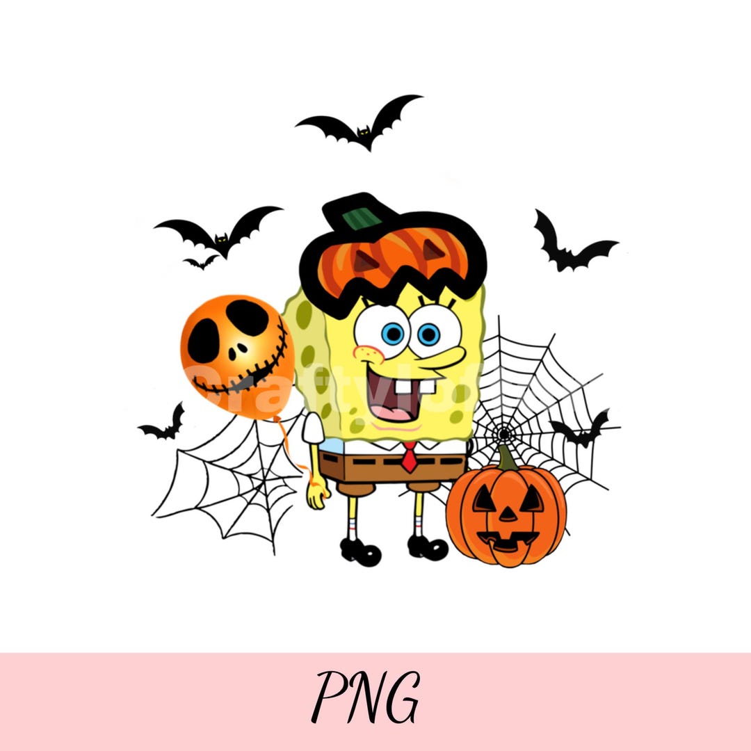 Spongebob Halloween Ghost Png Digital Spongebob Spunchbob Horror Creepy ...