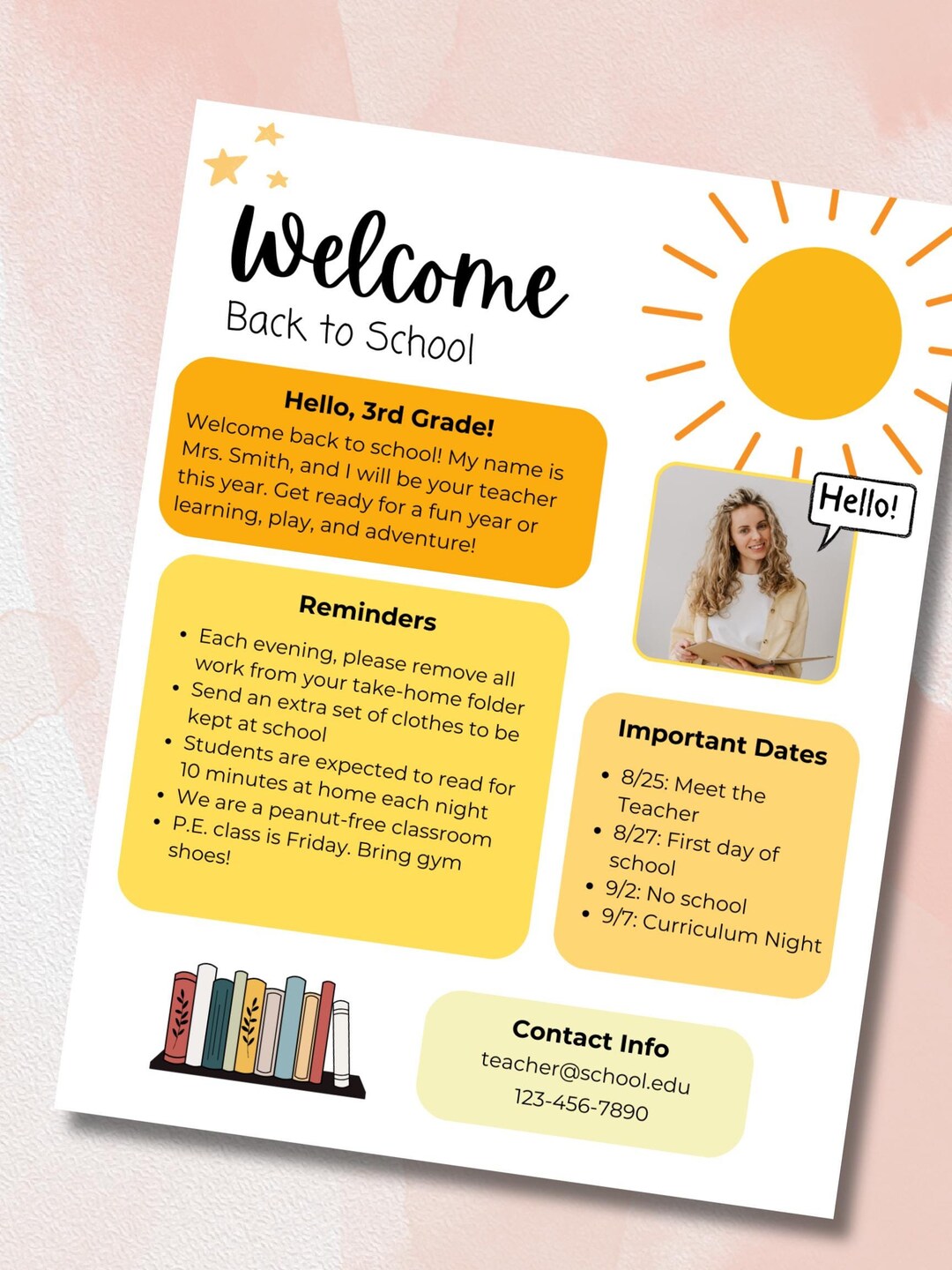 Meet the Teacher / Newsletter / Back to School / Template / Editable - Etsy