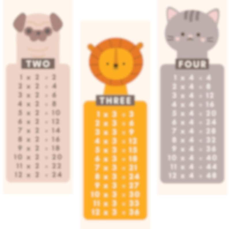Times Tables Posters Animals Themed Teaching Resources Digital ...