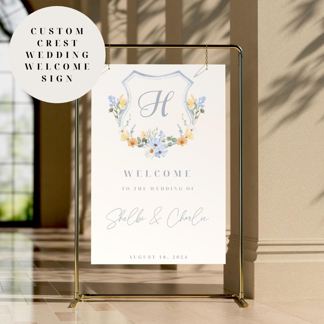 Custom Wedding Crest Welcome Sign - Etsy