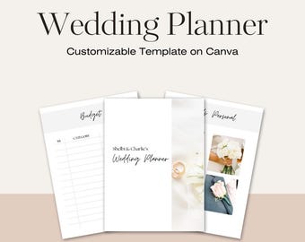 Digital Wedding Planner Template, Printable Instant Download Canva ...