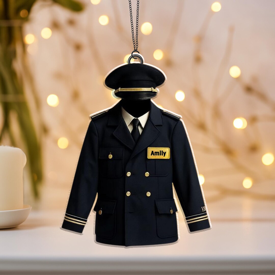 Personalized Pilot Uniform Ornament, Custom Name Pilot Home Decor ...