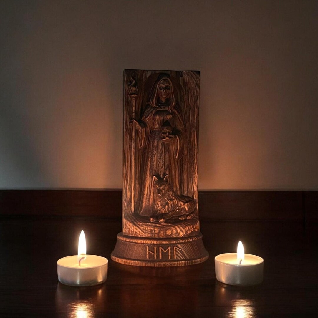 Wooden Hel Figurine – Norse Goddess Statue of the Underworld, Pagan ...