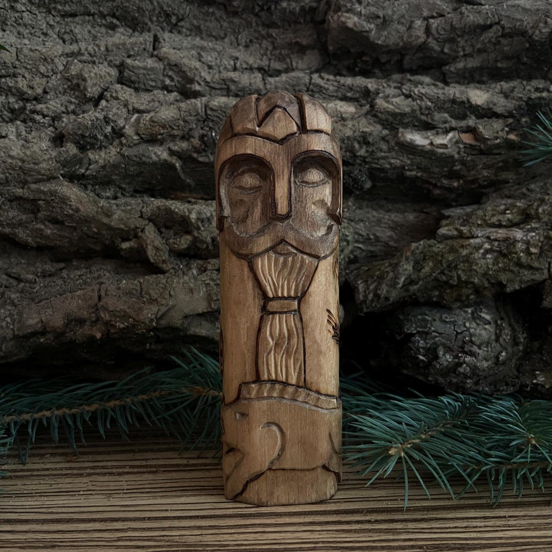 Hand Carved Wooden Freyr Figurine: Norse God Altar Decor - Etsy