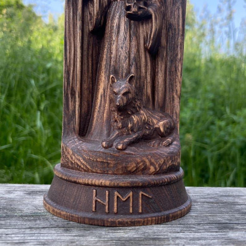 Wooden Hel Statue – Norse Goddess of the Underworld, Pagan Altar ...