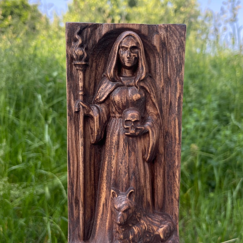 Wooden Hel Statue – Norse Goddess of the Underworld, Pagan Altar ...