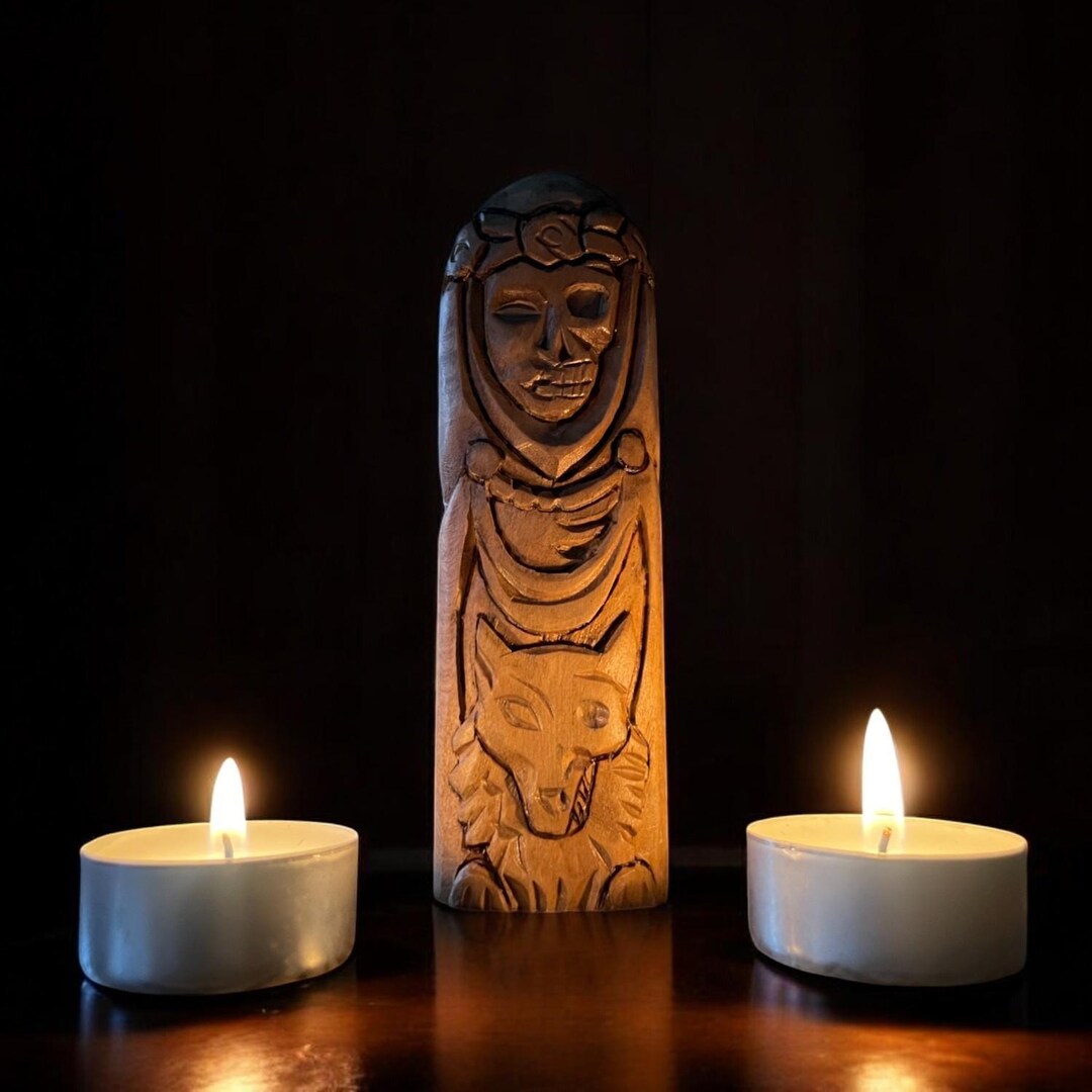 Norse Viking God - HEL. Hand Carved Wooden God Statue. Heathen God ...