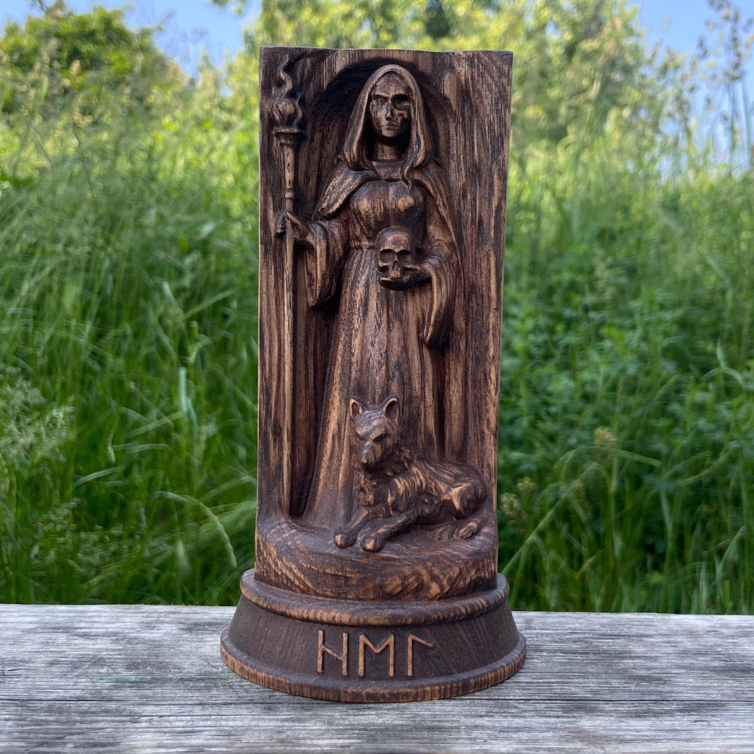 Wooden Hel Statue – Norse Goddess of the Underworld, Pagan Altar ...