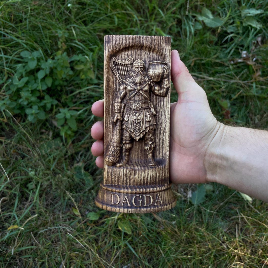 Dagda Wooden Statue – Celtic God of Wisdom and Power, Irish Pagan ...