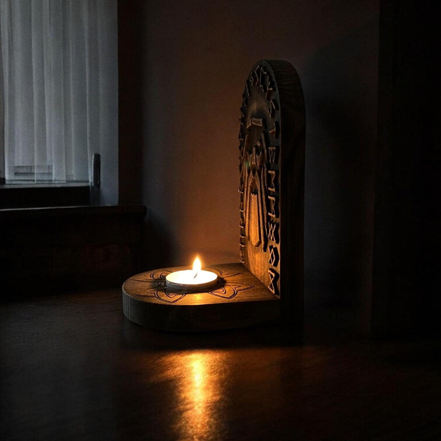 Wooden Pagan Altar God - ODIN. All-father. Wooden Candle Holder. Ritual ...