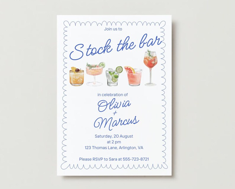 Stock the Bar Party Invitation - Etsy