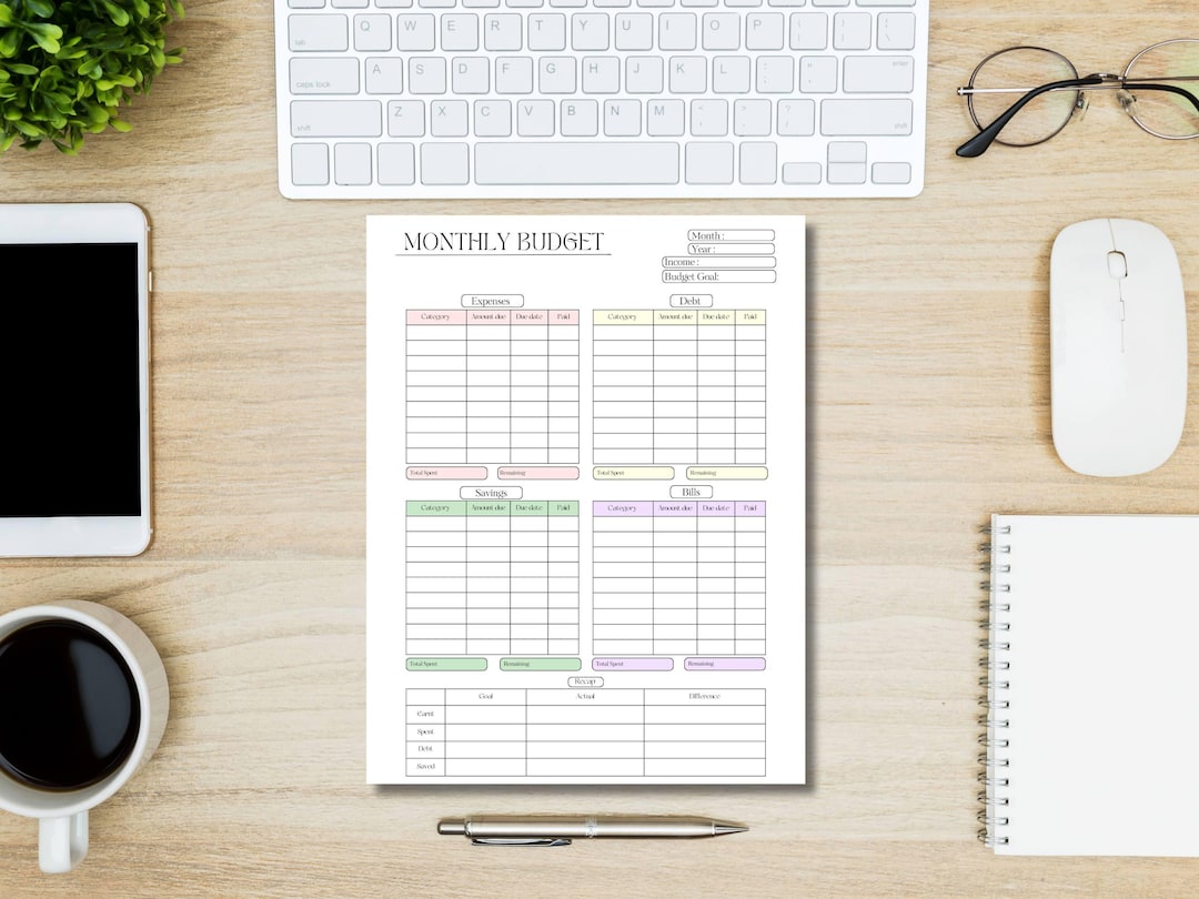 Monthly Budget Tracker | Personal Financial Planner | Budgeting ...