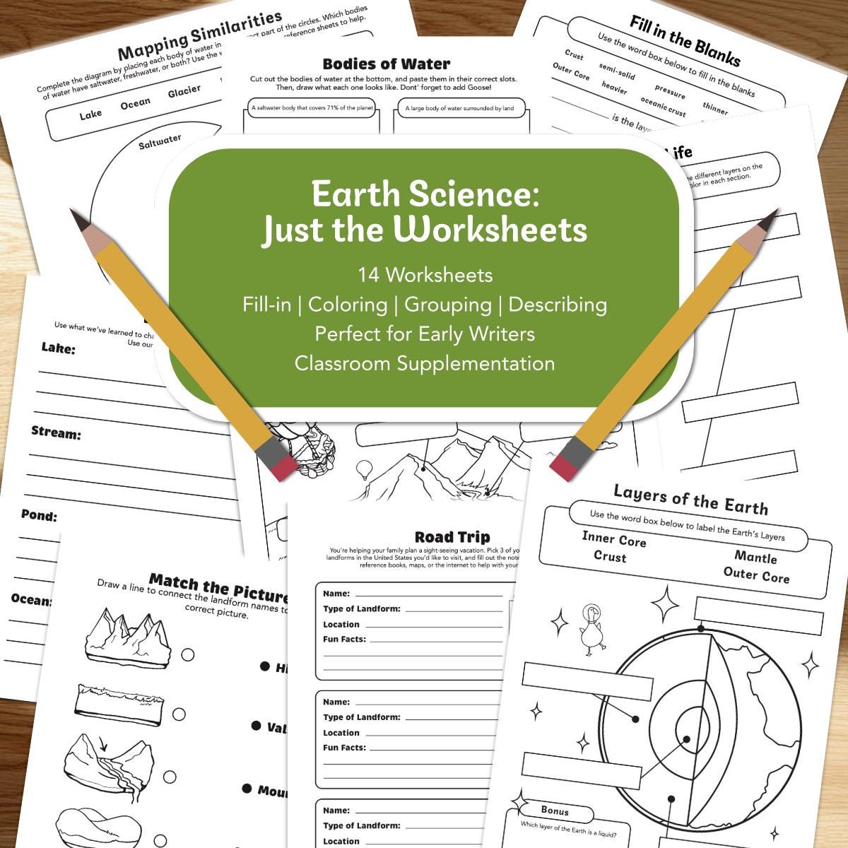 Earth Science Worksheets - Classroom Supplement - Extra Worksheets ...