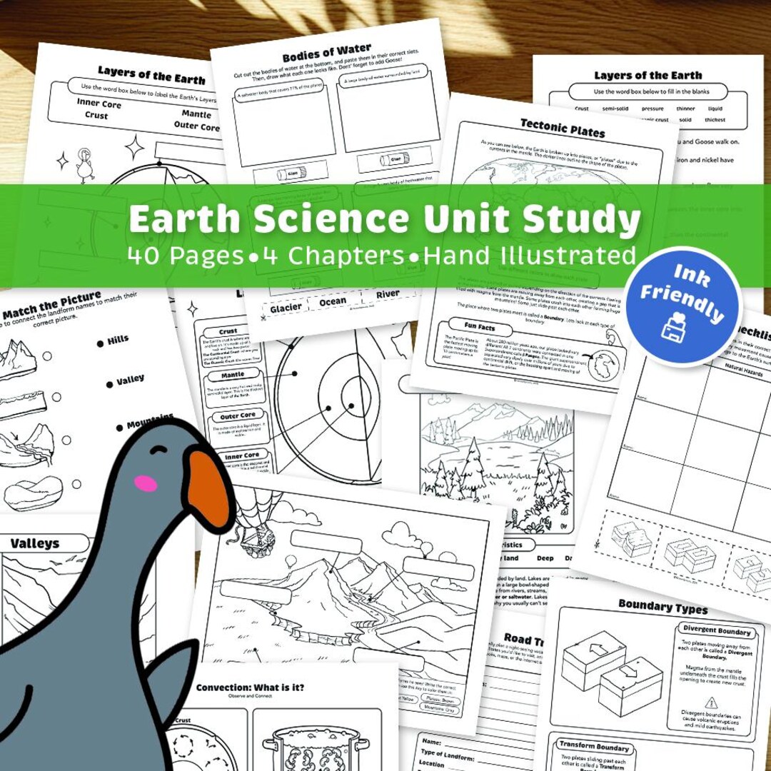 Earth Science Unit Study - Black and White Printer Friendly ...