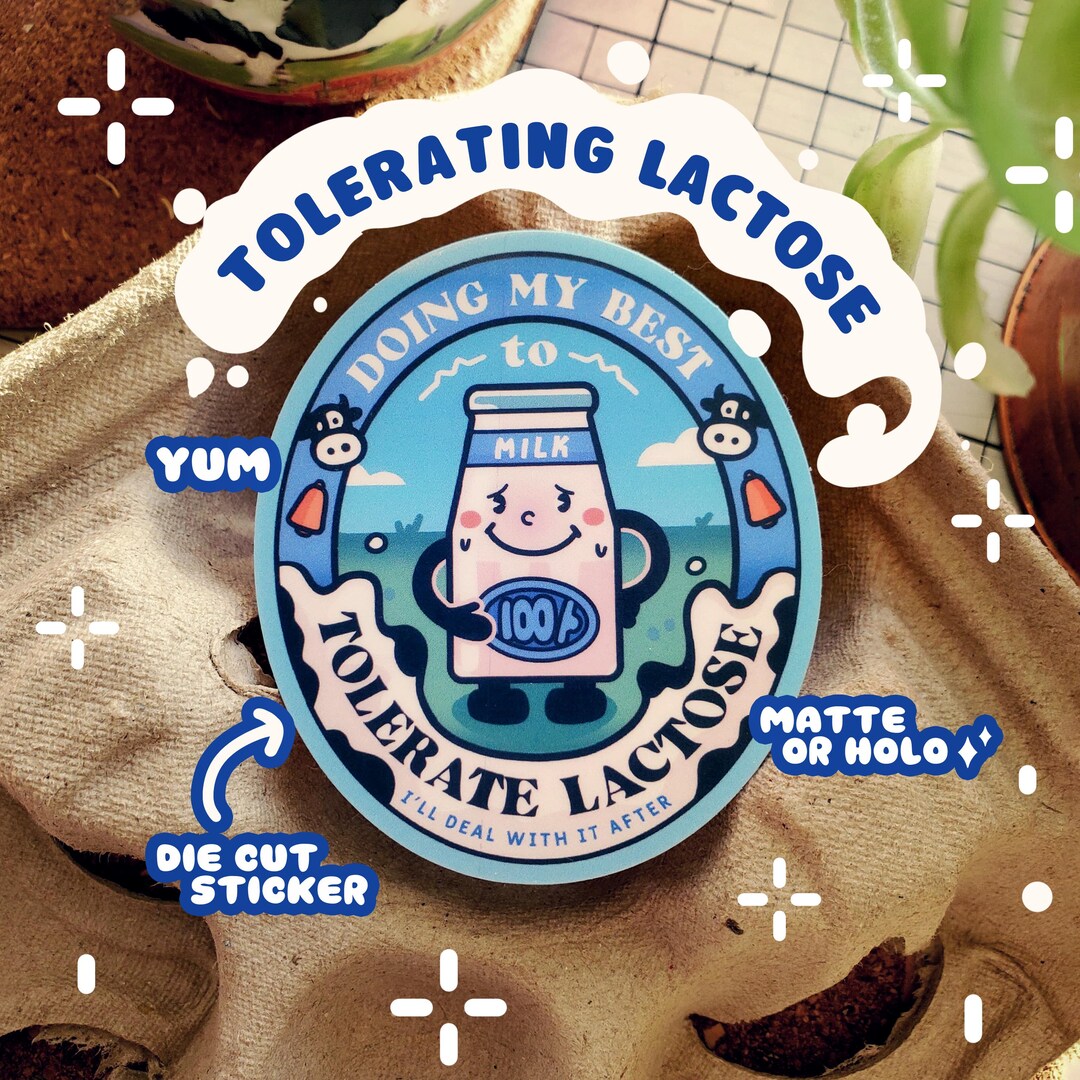 Tolerating Lactose Vinyl Sticker - Etsy