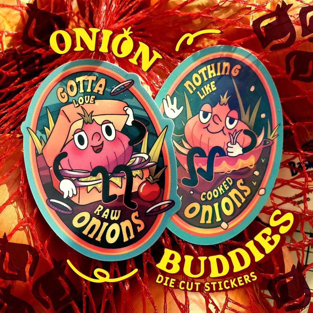 Onion Buddies Vinyl Sticker - Cooked Onions + Raw Onions - Etsy