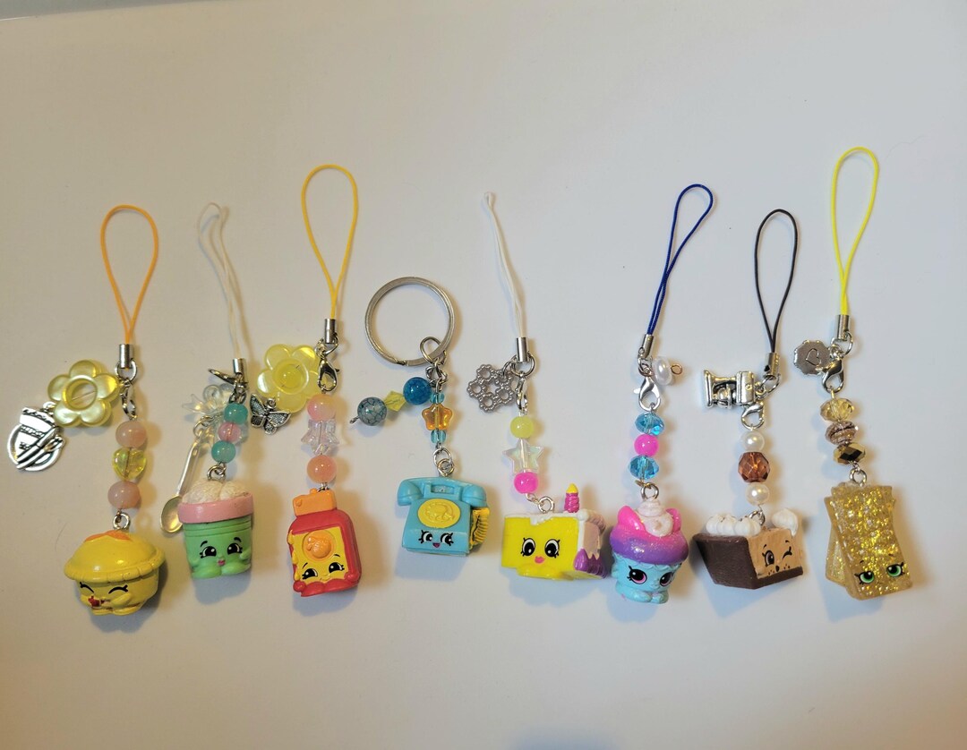 Shopkins Sweets Keychain | Shopkins Beaded Phone Charm | Kidcore ...