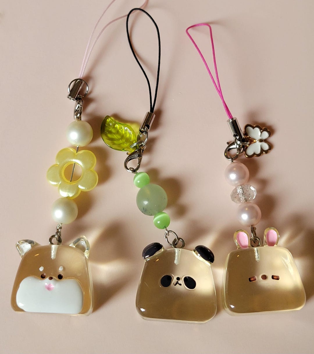Jelly Cube Animal Keychain | Jelly Clear Resin Panda Shiba Bunny Phone ...