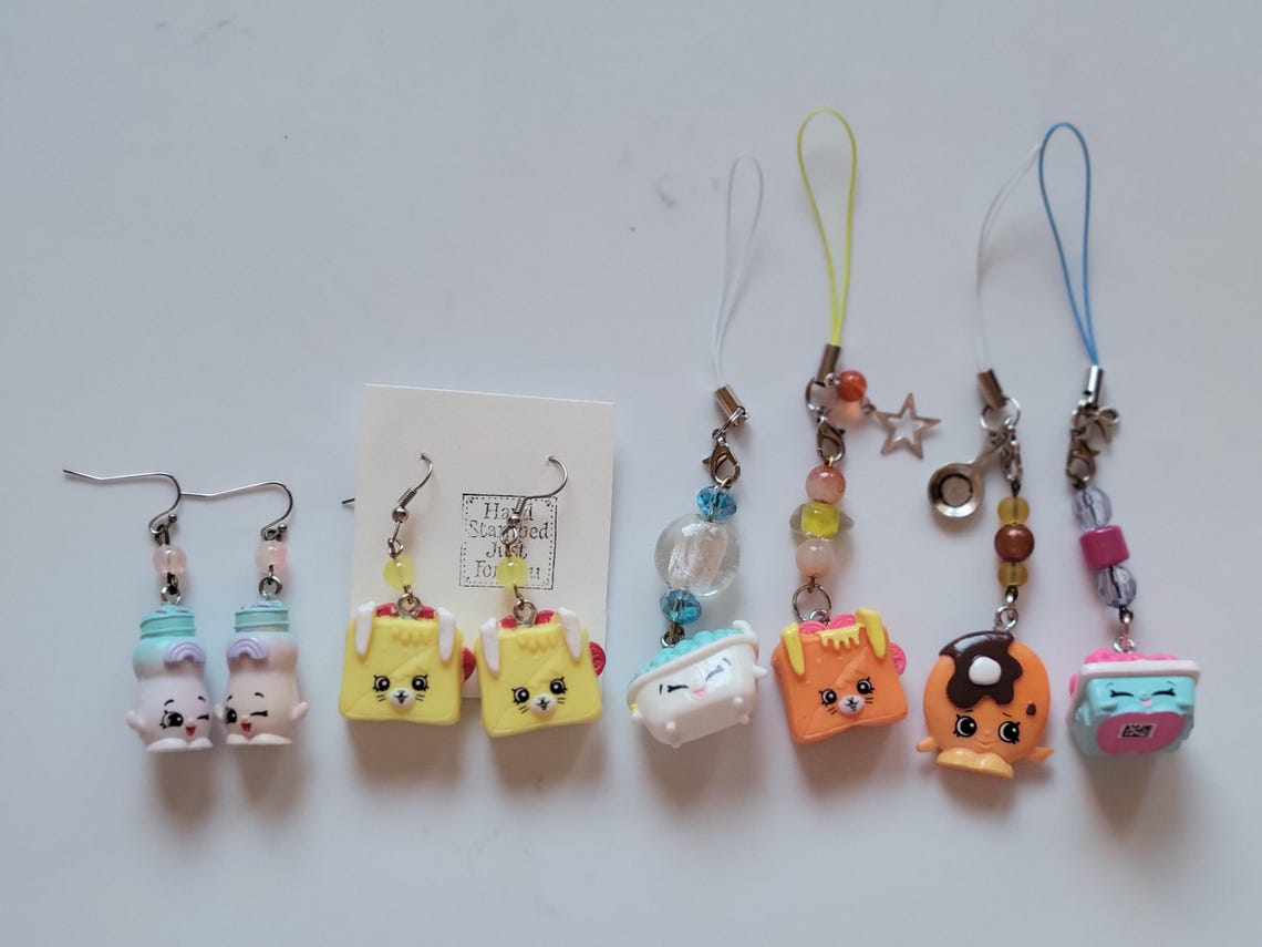 Shopkins Sweets Food Keychain | Shopkins Beaded Phone Charm | Shopkin ...