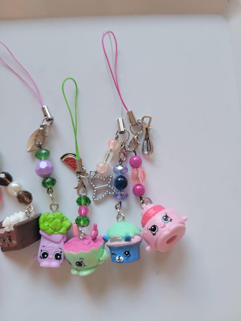 Shopkins Sweets Food Keychain | Shopkins Beaded Phone Charm | Shopkin ...