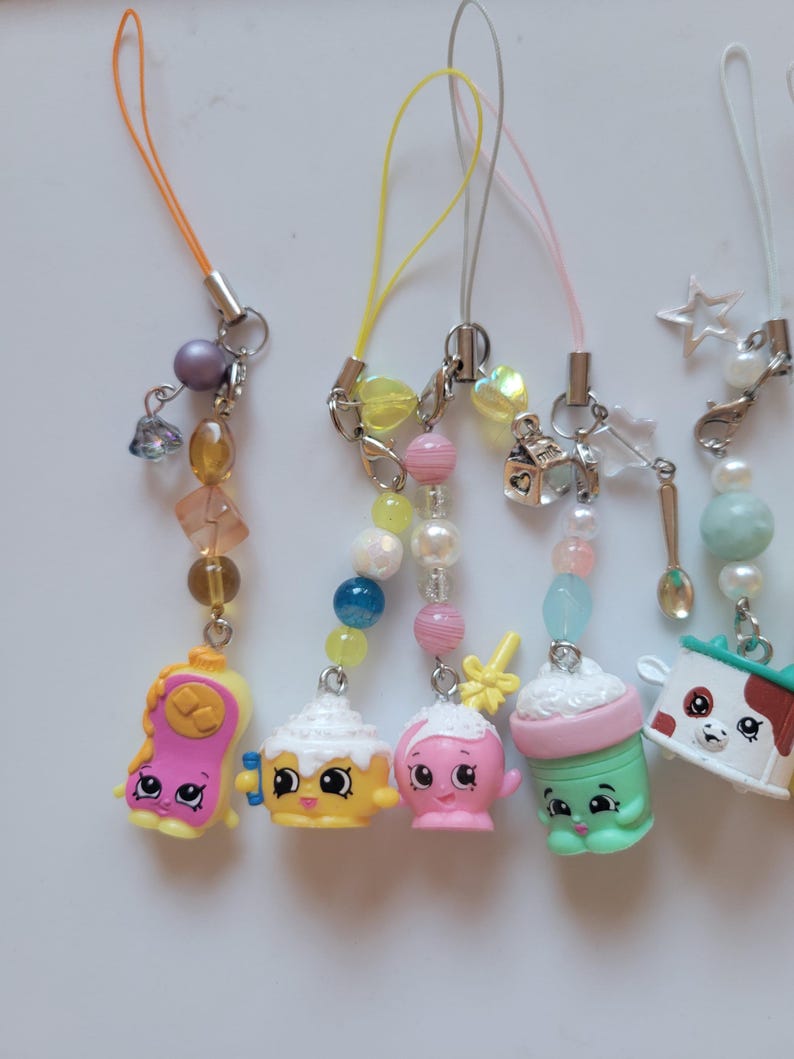 Shopkins Sweets Food Keychain | Shopkins Beaded Phone Charm | Shopkin ...
