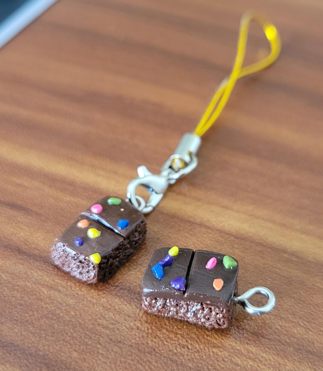 Kidcore Cosmic Brownie Keychain Polymer Clay Phone Charm | Handmade ...