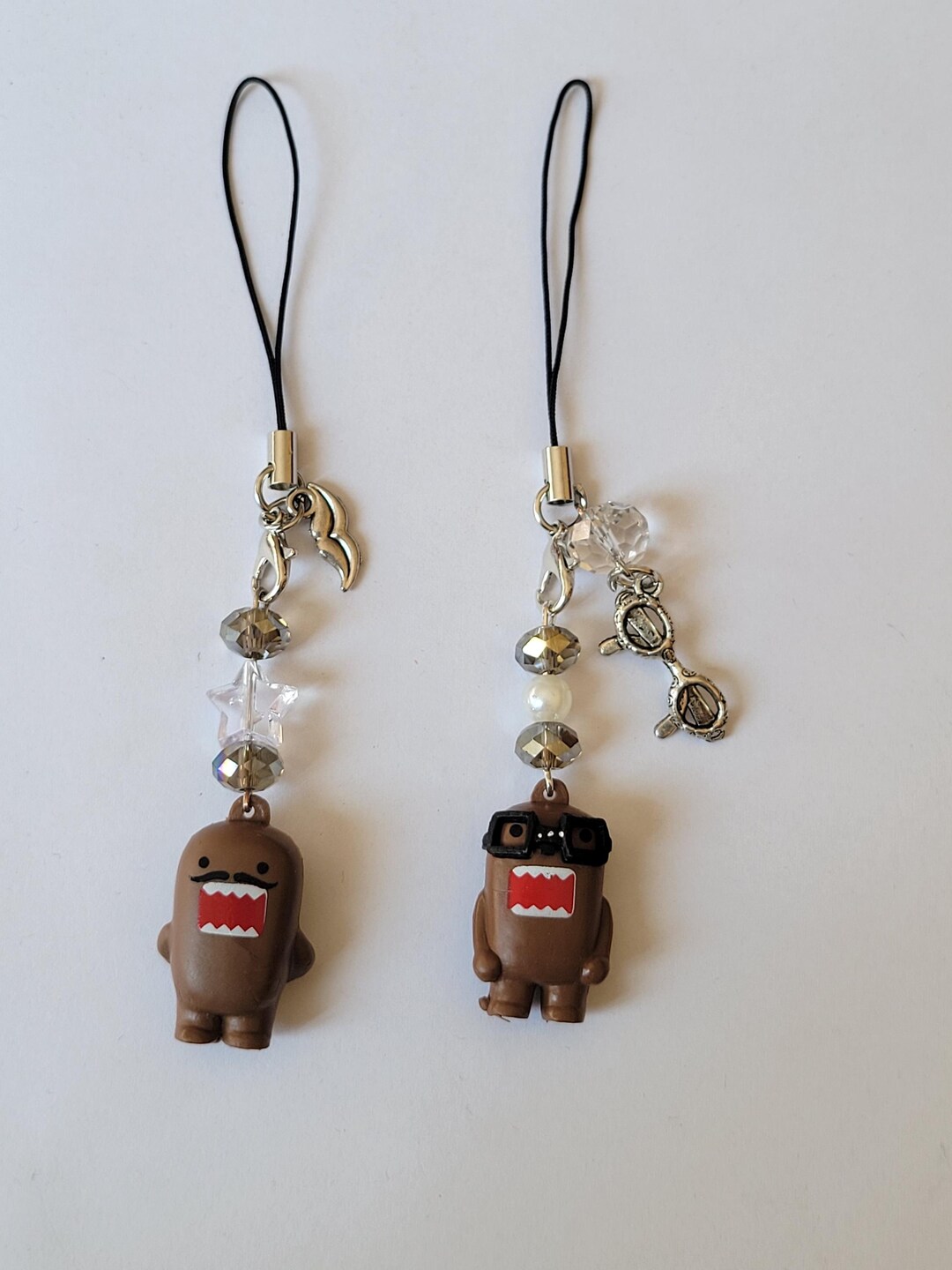 Domo Domo-kun Figure Keychain | Domo Phone Charm | Handmade Beaded Domo ...