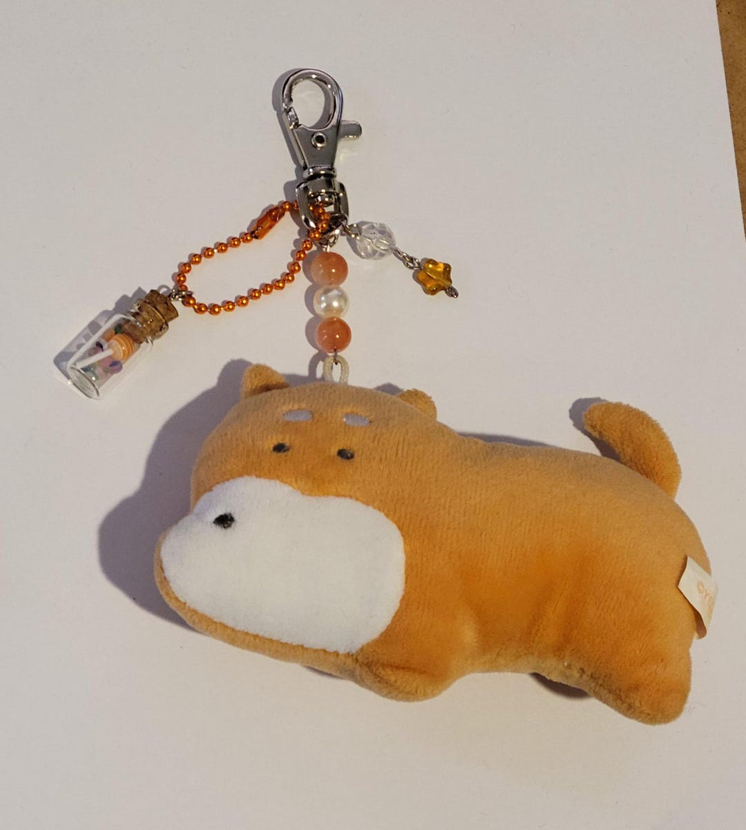 Shiba Inu Plush Keychain| YELL Plush Dog Keychain | Handmade Beaded ...