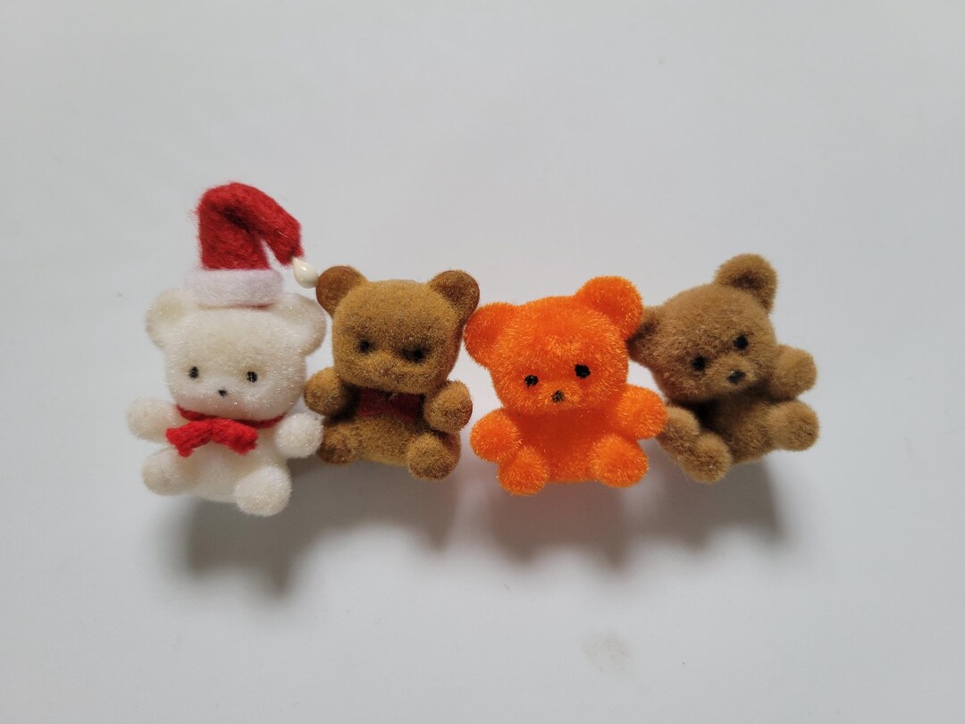 Vintage Flocked Bear Pins | Vintage Fuzzy Teddy Bear Pin | Mini Flocked ...