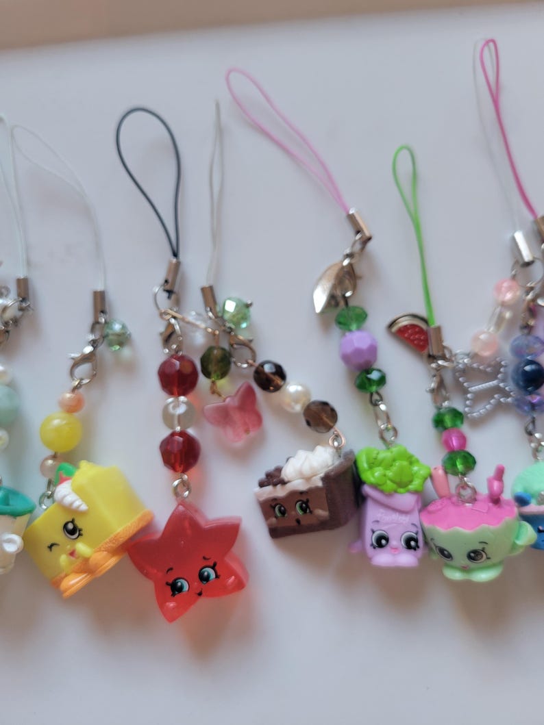 Shopkins Sweets Food Keychain | Shopkins Beaded Phone Charm | Shopkin ...