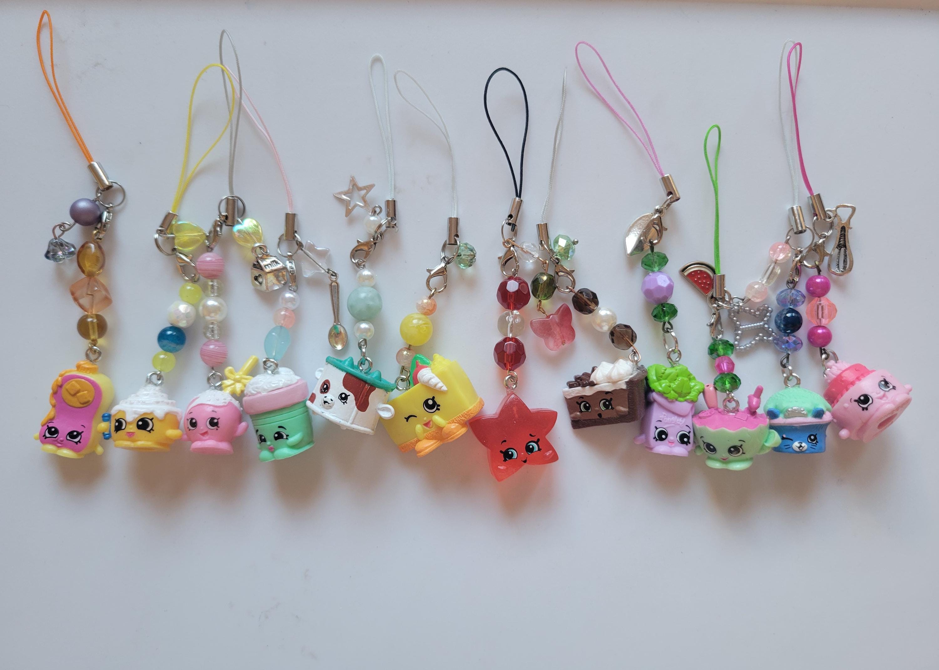 Shopkins Sweets Food Keychain | Shopkins Beaded Phone Charm | Shopkin ...
