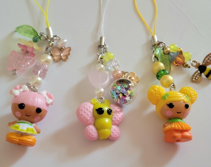 Lalaloopsy Tinies Flower Themed Keychain Phone Charm | Handmade Beaded ...