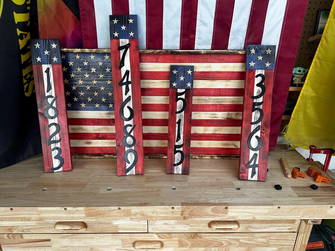 American Flag Address Signs - Etsy