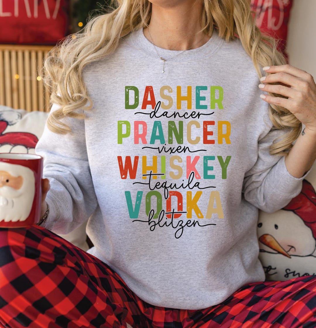 Dasher Prancer Whiskey and Vodka DTF Transfer - Etsy