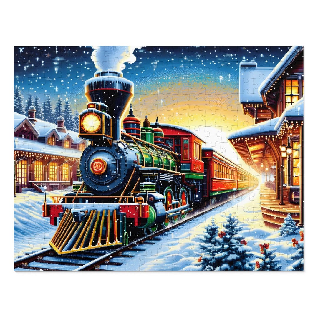 Christmas Railroad Train Jigsaw Puzzle (30, 110, 252, 500,1000-piece ...