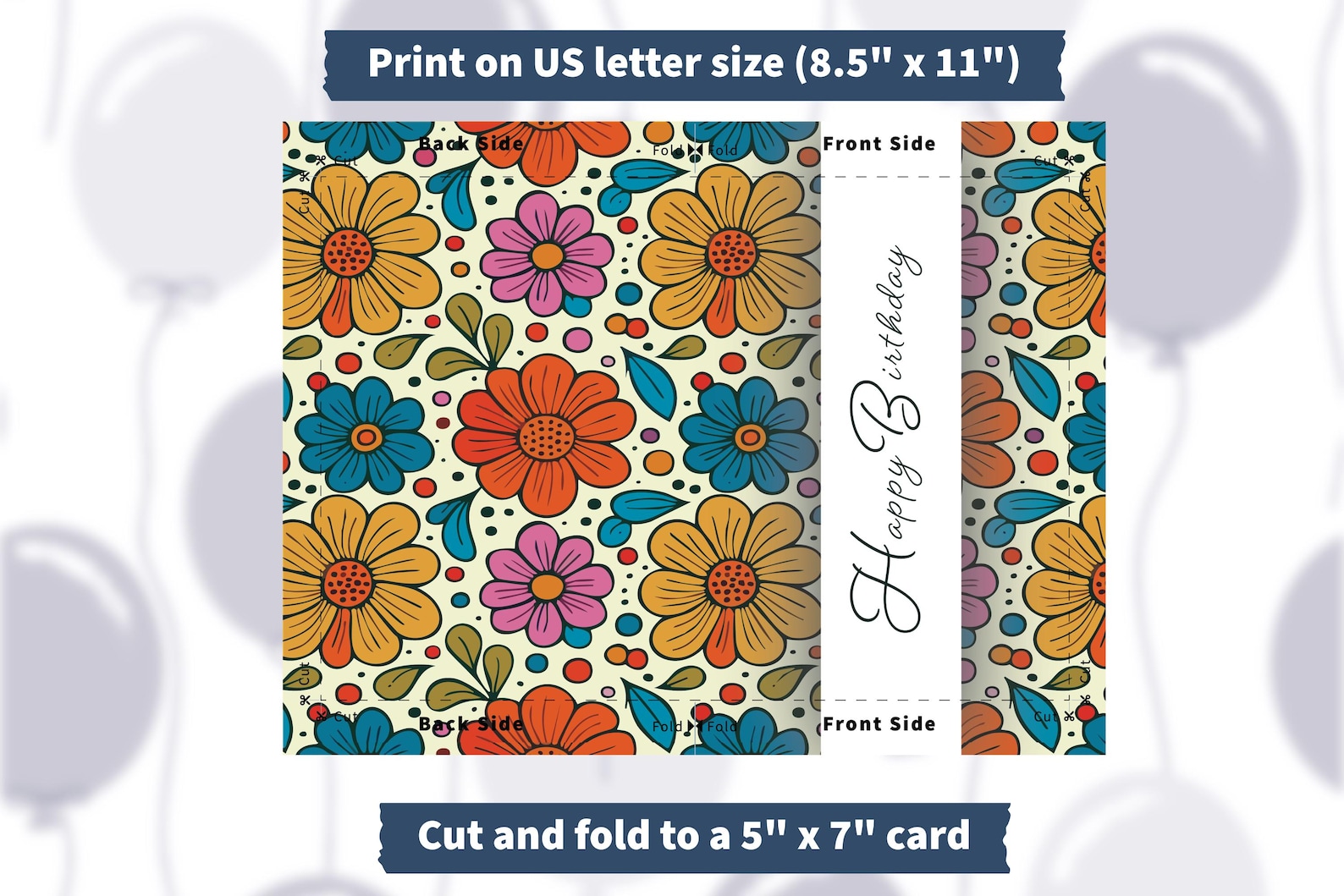 Send Joy With Our Beautiful Flower-themed Birthday Card! Ideal for All ...