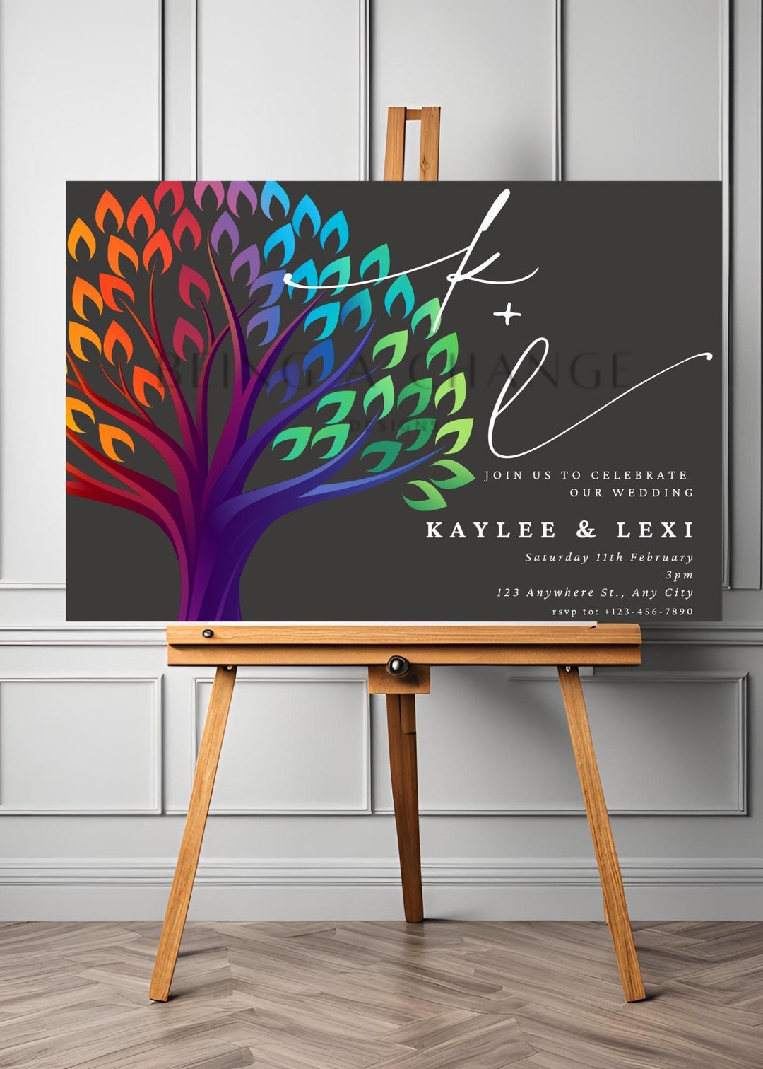 Customizable Wedding Invitation Template Rainbow, LGBT, Gay - Etsy