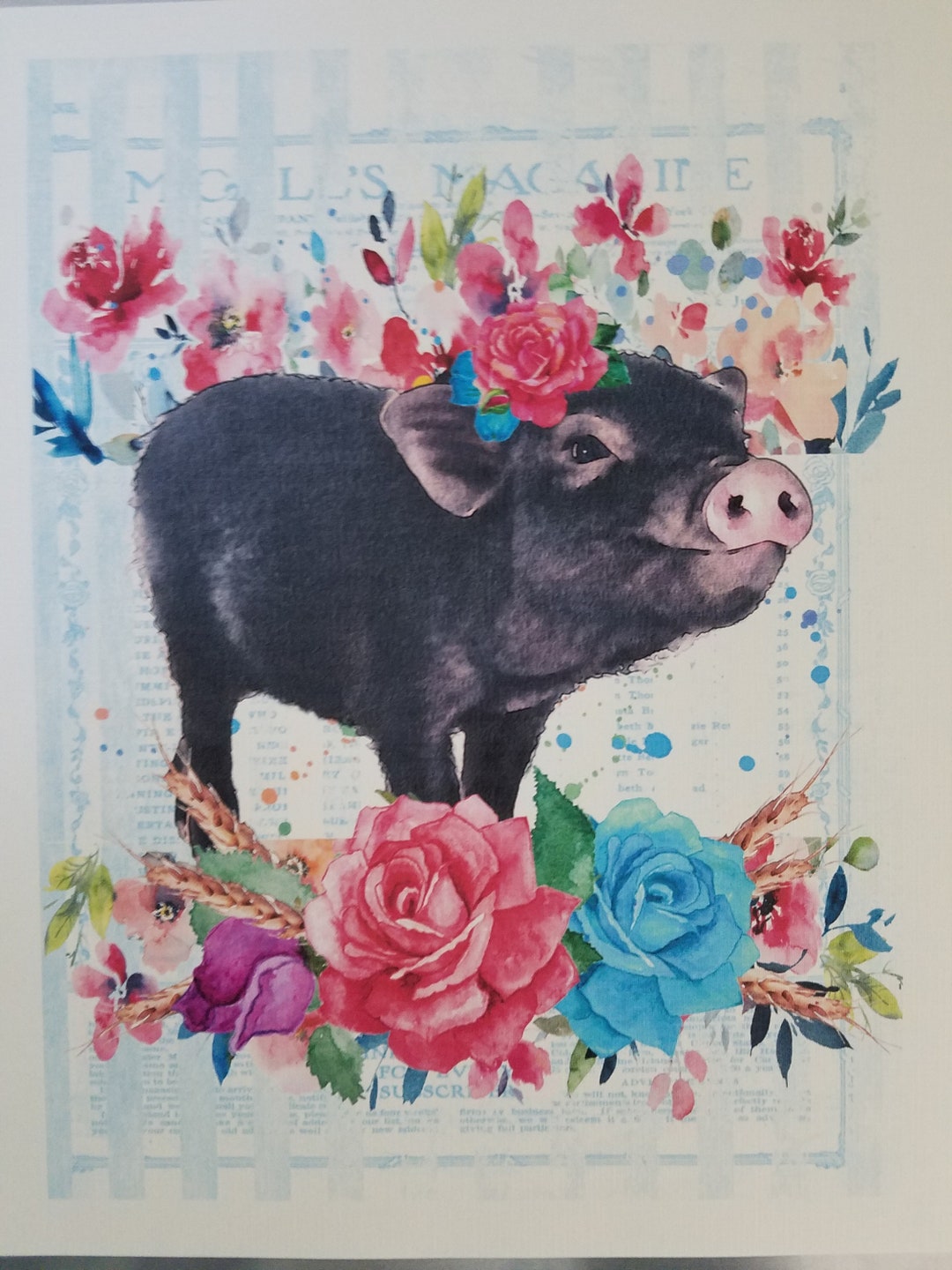 Pig Quilt Panel Cotton Muslin Farmyard Patch Farmhouse Home - Etsy