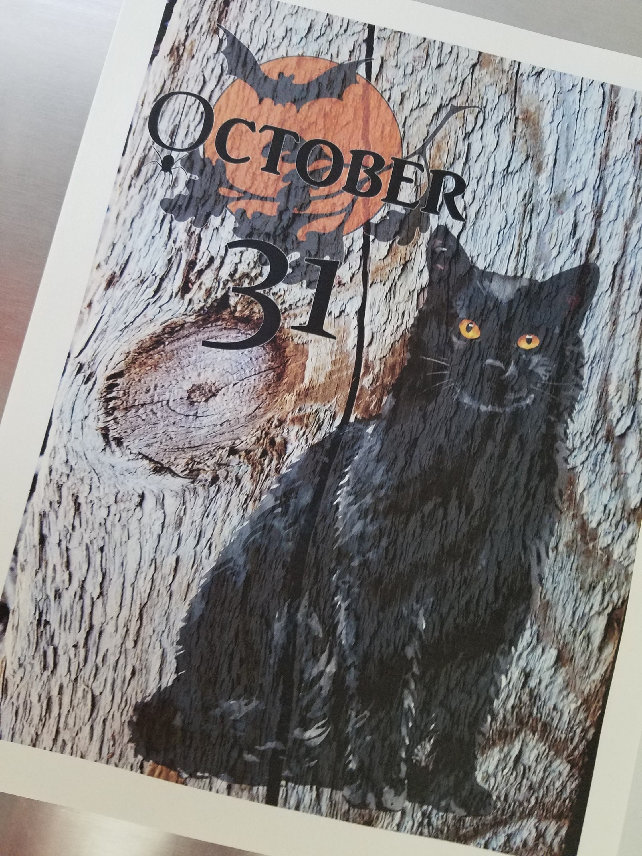 Halloween cat fabric cotton quilt panel fall home decor | Etsy