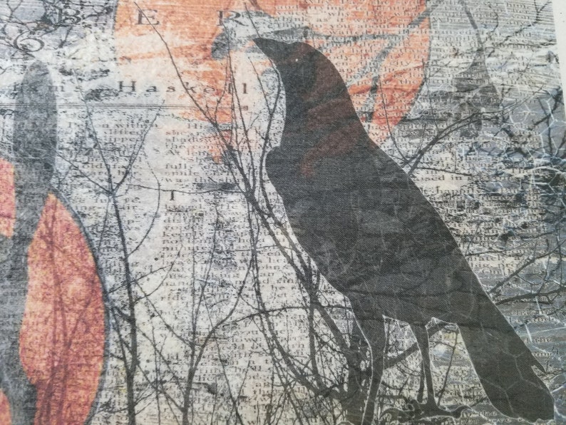 Black Cat Fabric Panel Halloween Cotton Swatch Muslin Sew on - Etsy