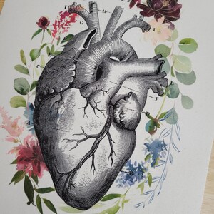 Human Heart Quilt Panel Physician Wall Art Cotton Muslin Anatomy Fabric ...