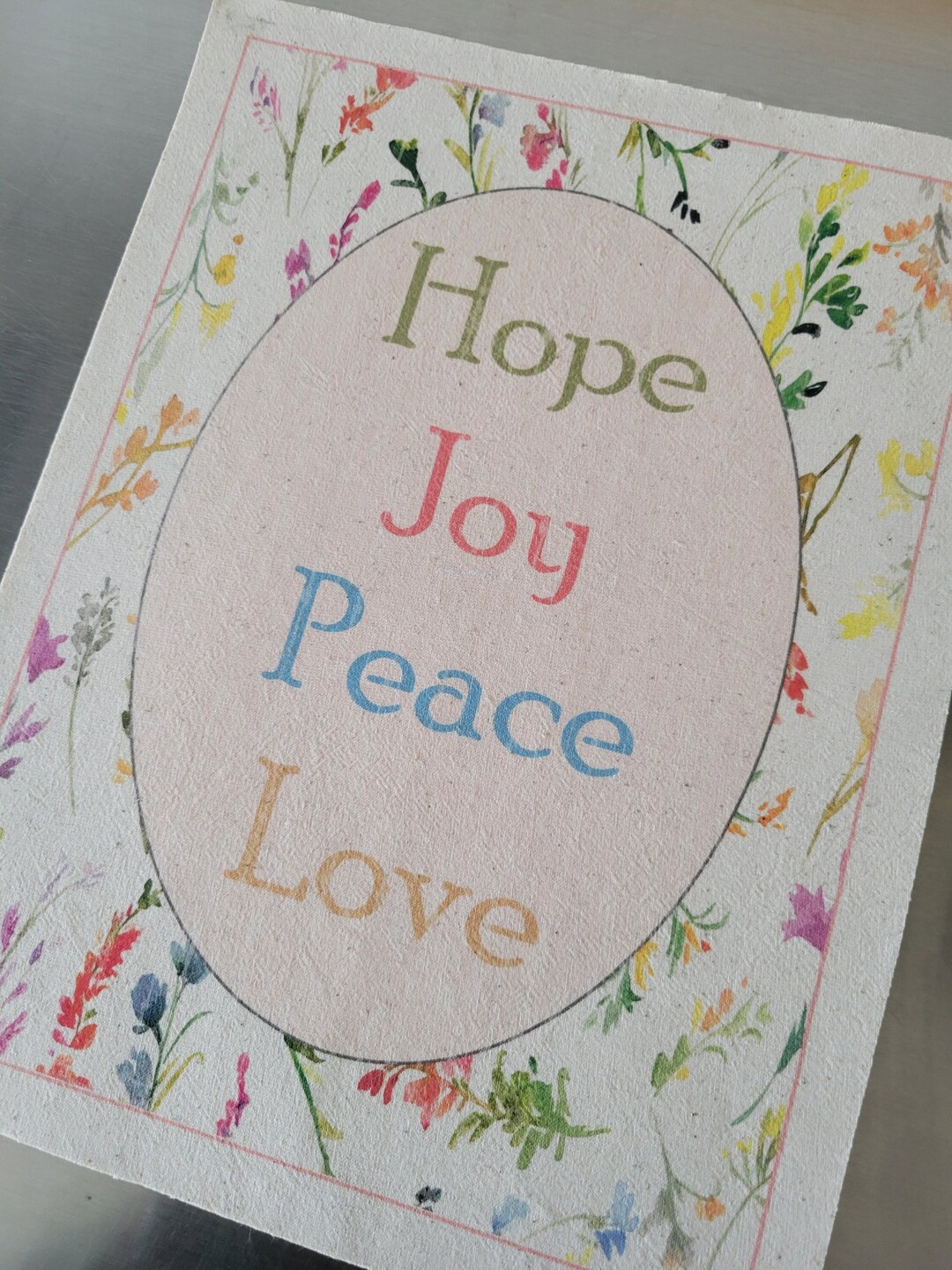 Handmade Bible Quote Fabric Panel Scripture Gift Hope Joy Peace Love ...