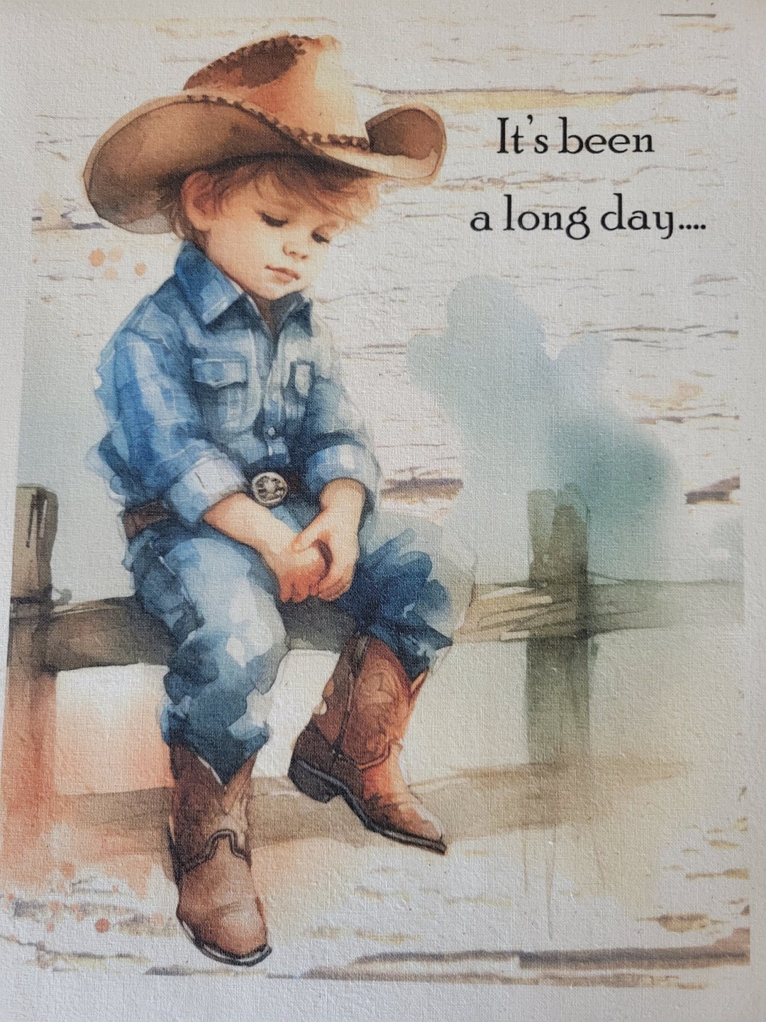 Boy Cowboy Panel Fabric Kids Ranch Material 100 % Cotton Quilt Block - Etsy