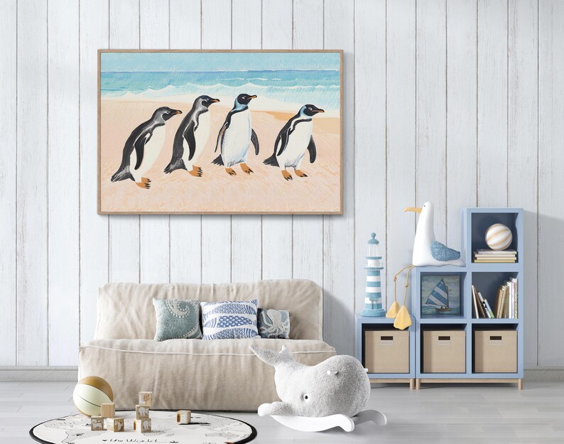 African Penguin Art Print | Penguin Print | Beach Print | Cape Town ...
