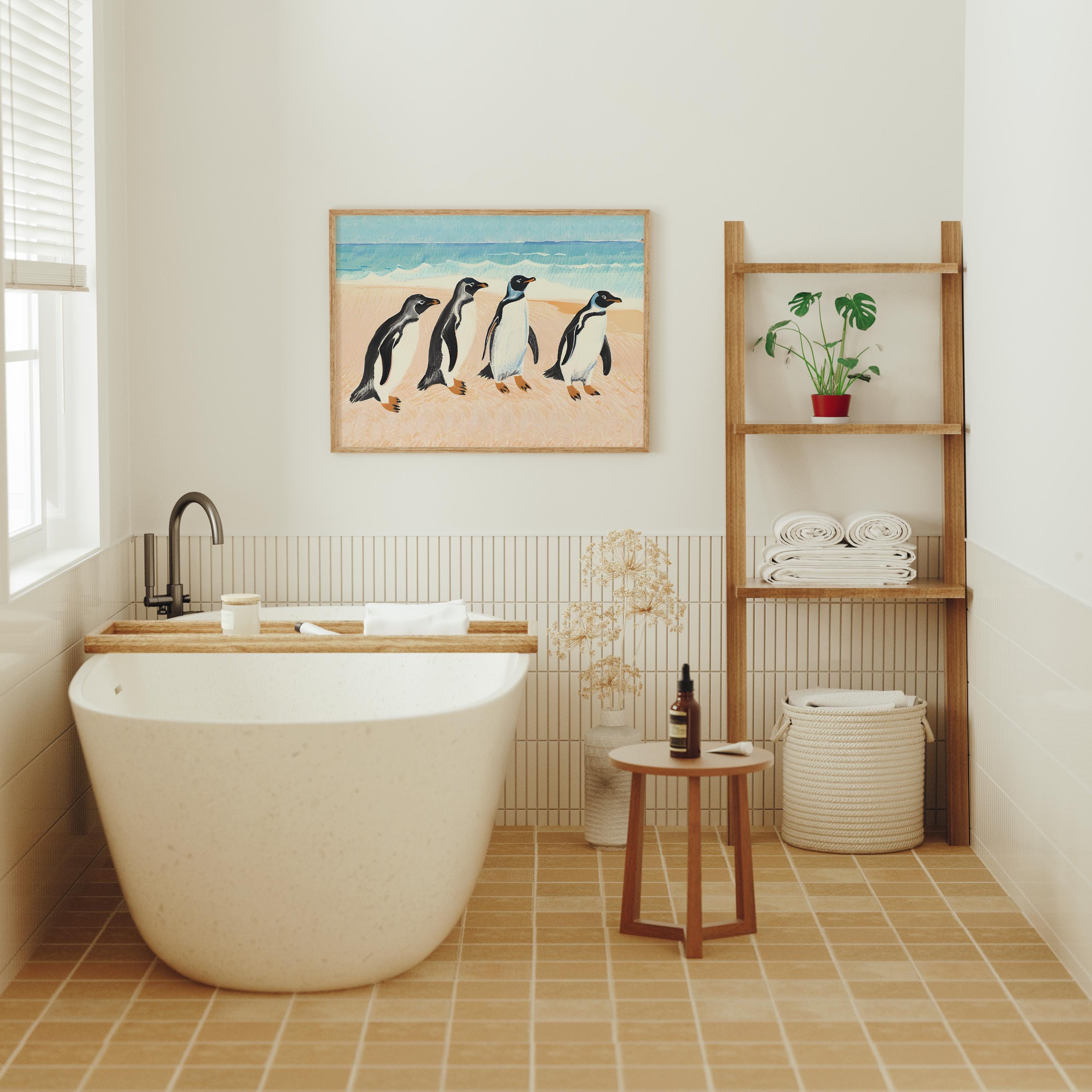 African Penguin Art Print | Penguin Print | Beach Print | Cape Town ...