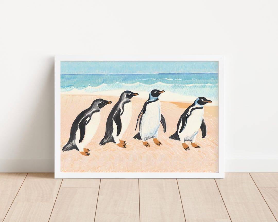 African Penguin Art Print | Penguin Print | Beach Print | Cape Town ...