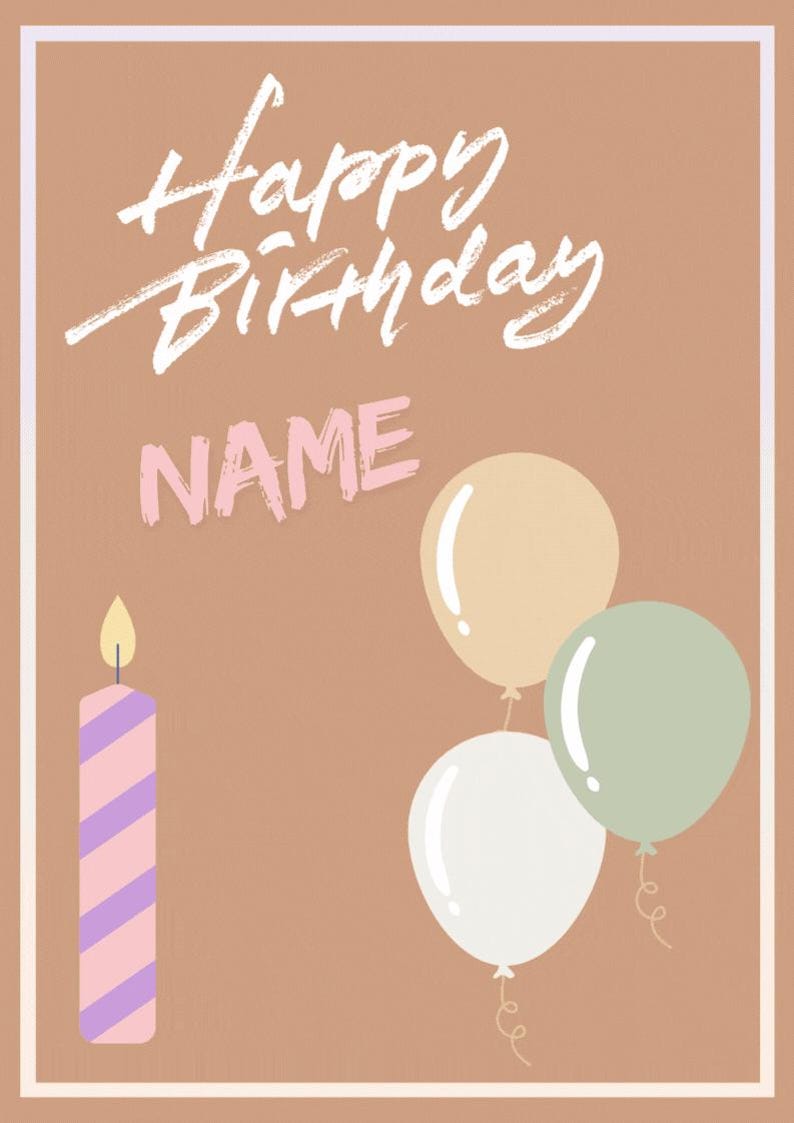 Birthday Card Templates Easy Edit 50 Pcs - Etsy