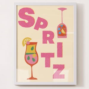 Spritz - Digital Download – Colorful Aperol Cocktail Wall Art, Retro ...